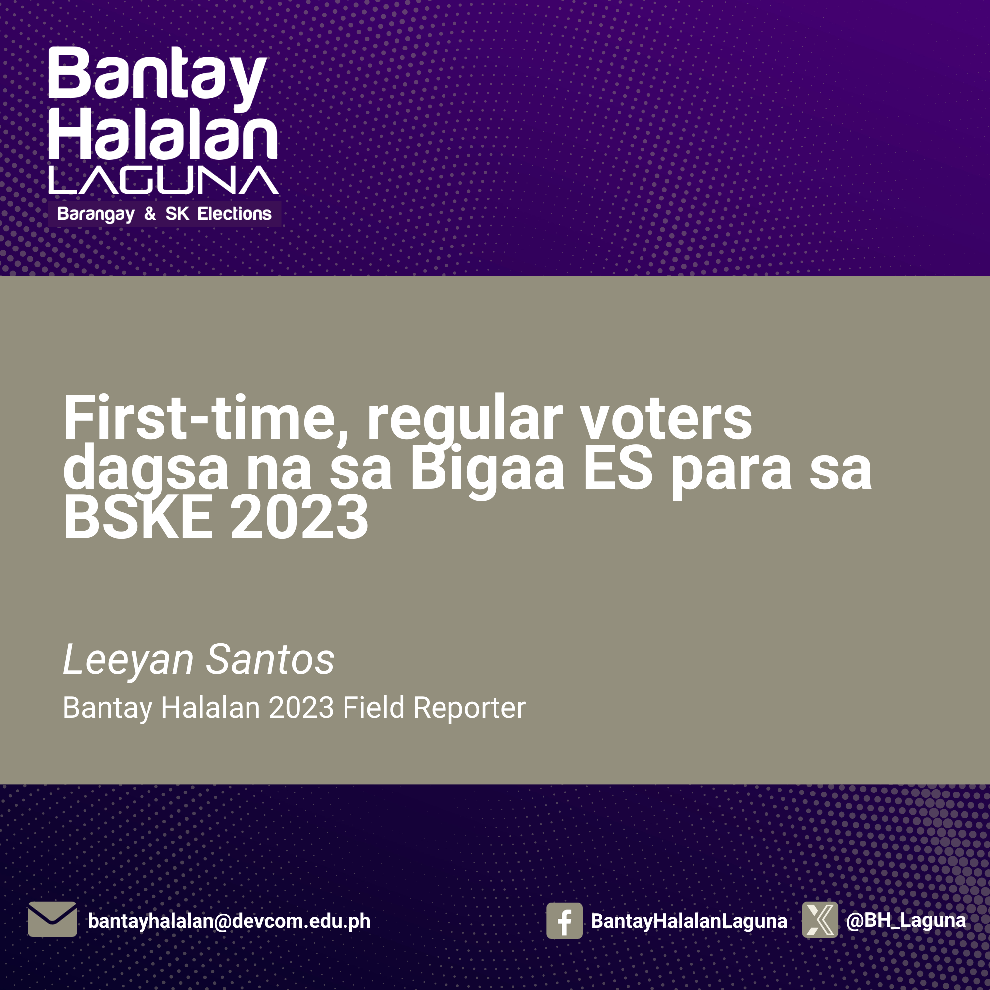 First-time, regular voters dagsa na sa Bigaa ES para sa BSKE 2023 | Los ...
