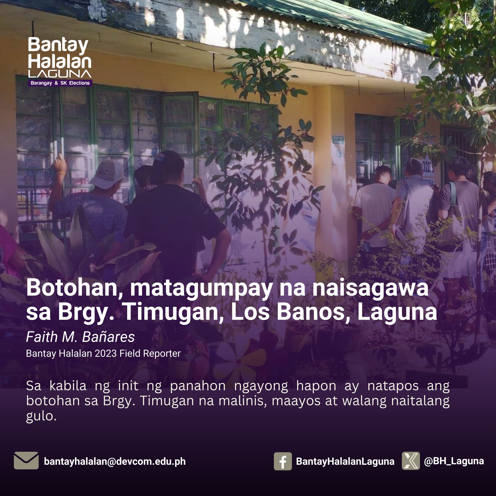 Botohan, matagumpay na naisagawa sa Brgy. Timugan, Los Baños, Laguna ...